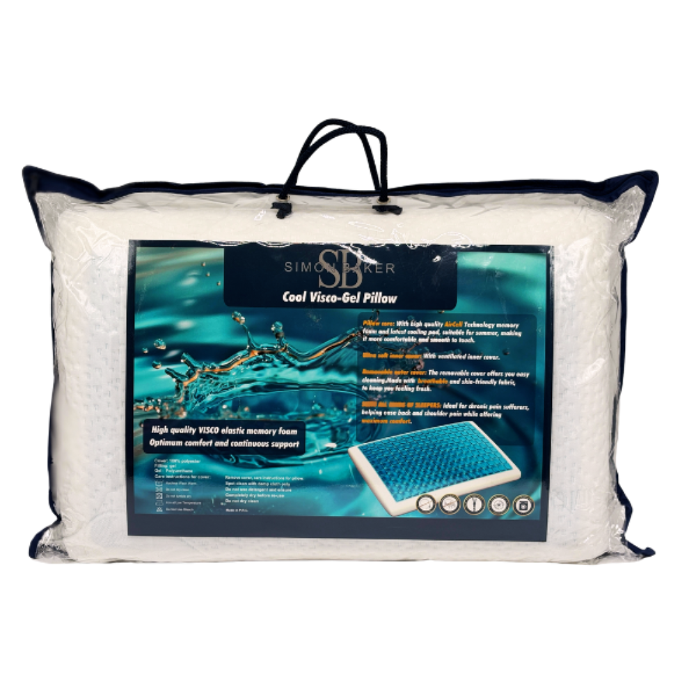 Simon Baker Cool Visco-Gel Memory Foam Pillow - Metro Menlyn | Fabric ...